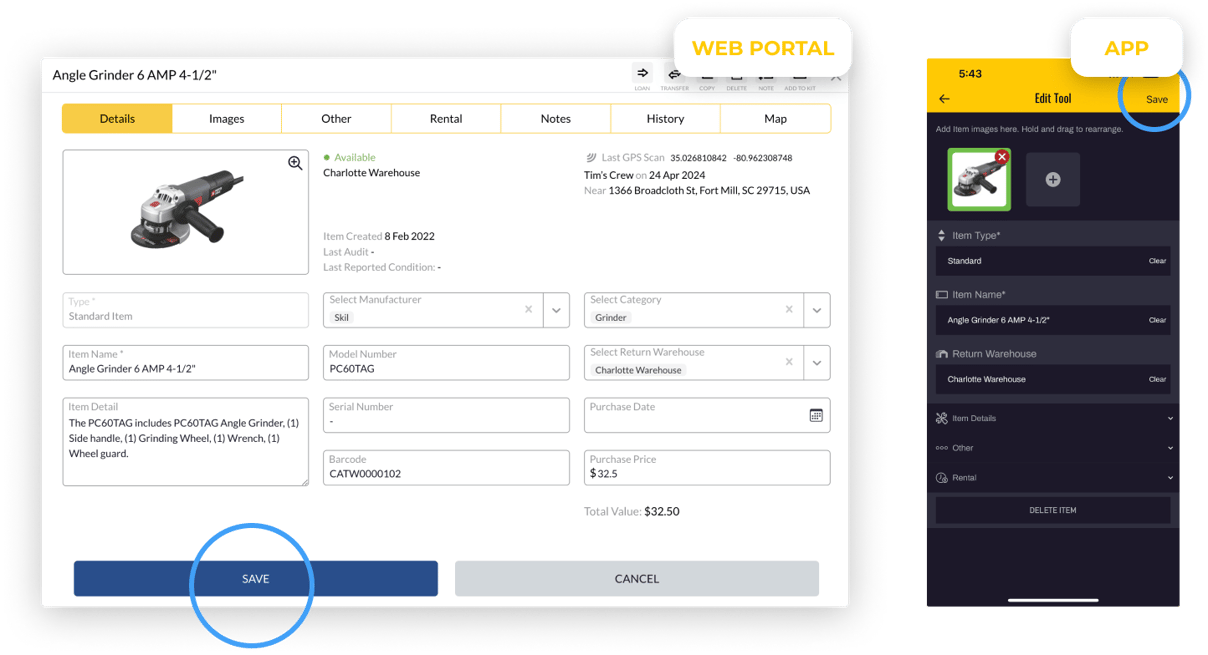 Adding and Editing Items